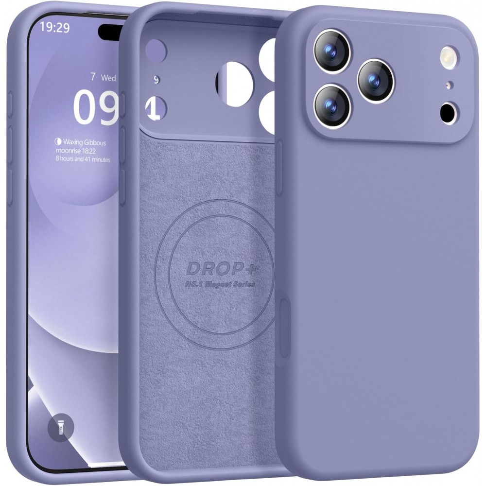 iP 17 Pro Liquid Silicone Shockproof Case (Lavender Grey)